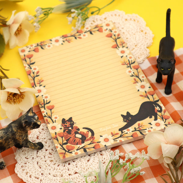 "Floral Cats" Notepad - Baylee Jae