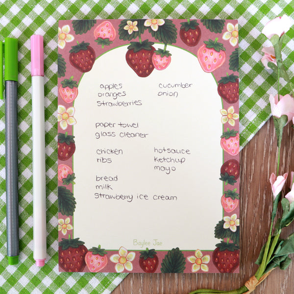 "Strawberry" Notepad - Baylee Jae
