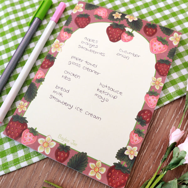"Strawberry" Notepad - Baylee Jae