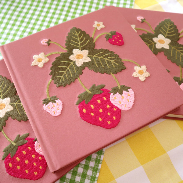 "Strawberry" Embroidered Sketchbook - Baylee Jae